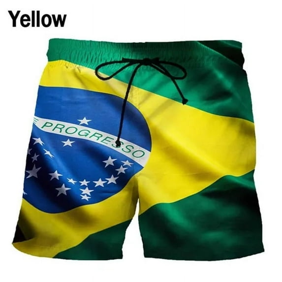 Brazil Flag 3D Printing Hawaii Beach Shorts Men Swimwear Summer Fashion ...