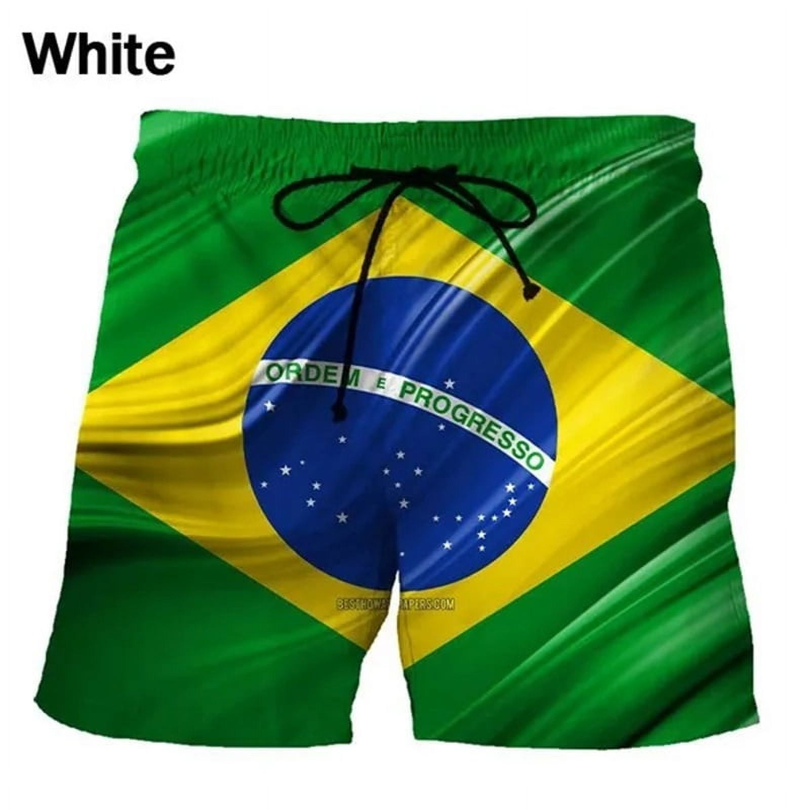 Brazil Flag 3D Printing Hawaii Beach Shorts Men Swimwear Summer Fashion ...