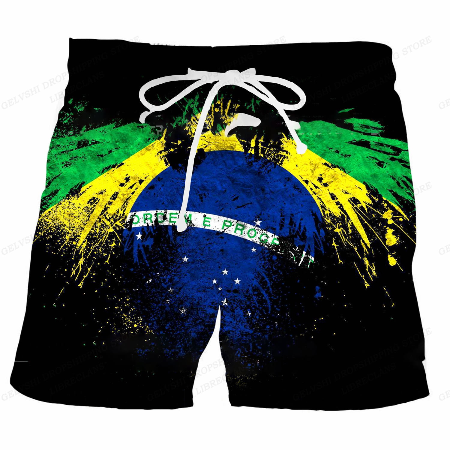 Brazil Flag Board Shorts Men Fashion Swimwear Shorts Trunk Sportwear ...