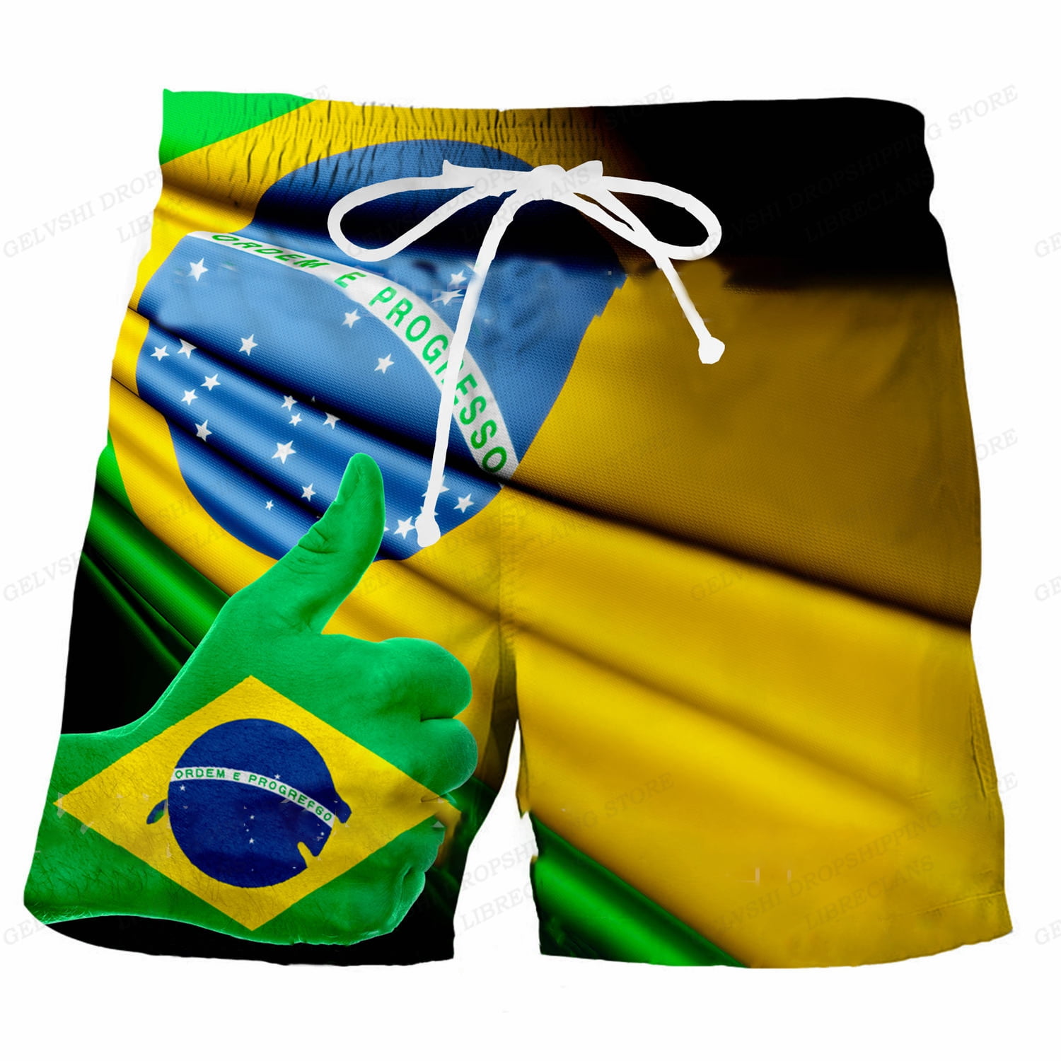 Brazil Flag Board Shorts Men Fashion Swimwear Shorts Trunk Sportwear ...
