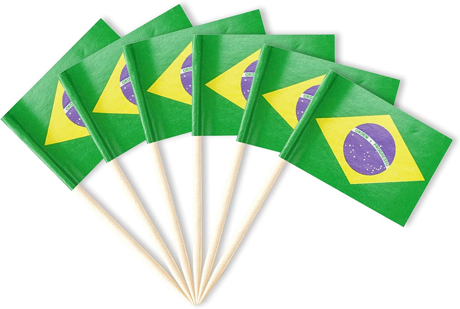 Brazil Flag Brazilian Small Toothpick Flag Decor Mini Cupcake Toppers ...