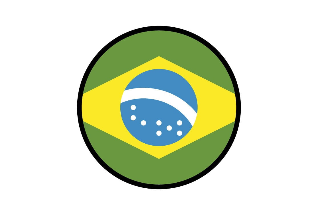 Brazil Flag Circle Sticker Decal 4 inches - 4 inch - Walmart.com