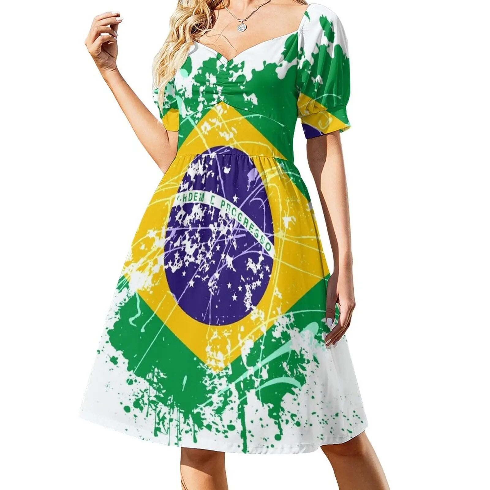 Brazil Flag Dress chic and elegant evening dress cocktail dresses ...