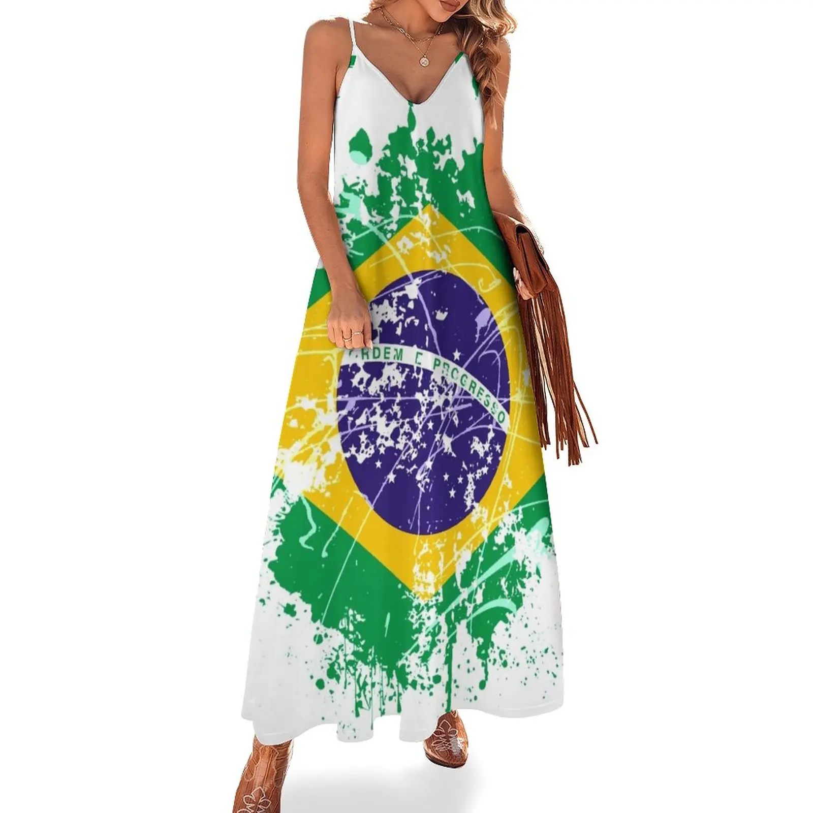 Brazil Flag Sleeveless Dress elegant and pretty women's dresses dresses ...