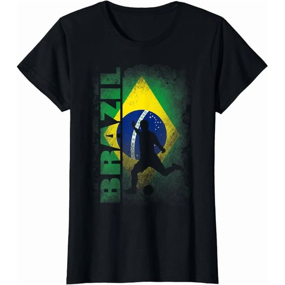 Brazil Flag Soccer Football Lover Vintage T-Shirt - Walmart.com