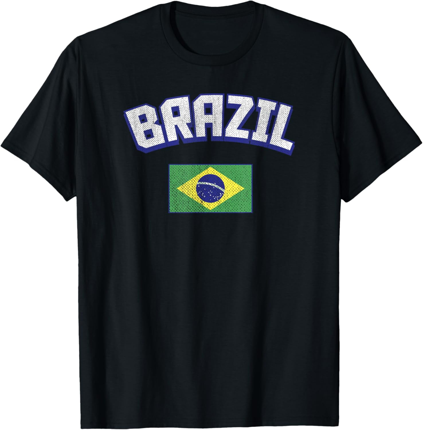 Brazil Flag Vintage Distressed Retro Brasil Brazilian Pride T-Shirt ...