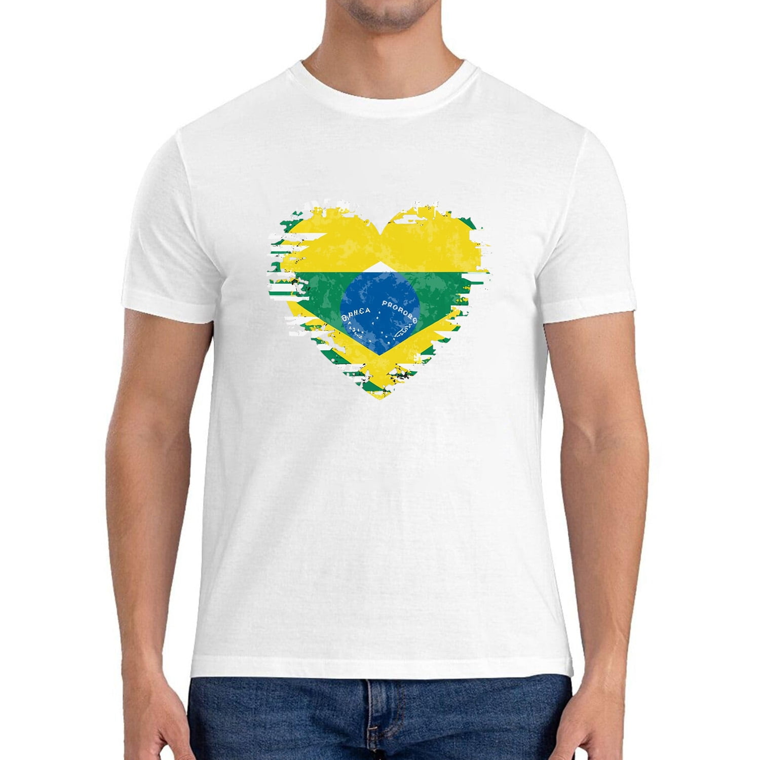 Brazil For Men Brazilian Heart Flag for Women Brasil Short Sleeve Mens ...