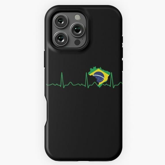 Brazil Heartbeat Flag Graphic Protective and Compatible iPhone 11-17 ...