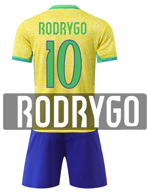 Brazil Home Stadium Shirt 2024 with Rodrygo 10 Printing - Walmart.com