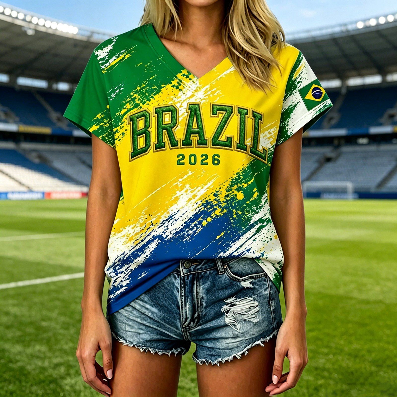 Brazil Jersey Women Brazilian Graphic Short Sleeve Casual Tee Womens ...
