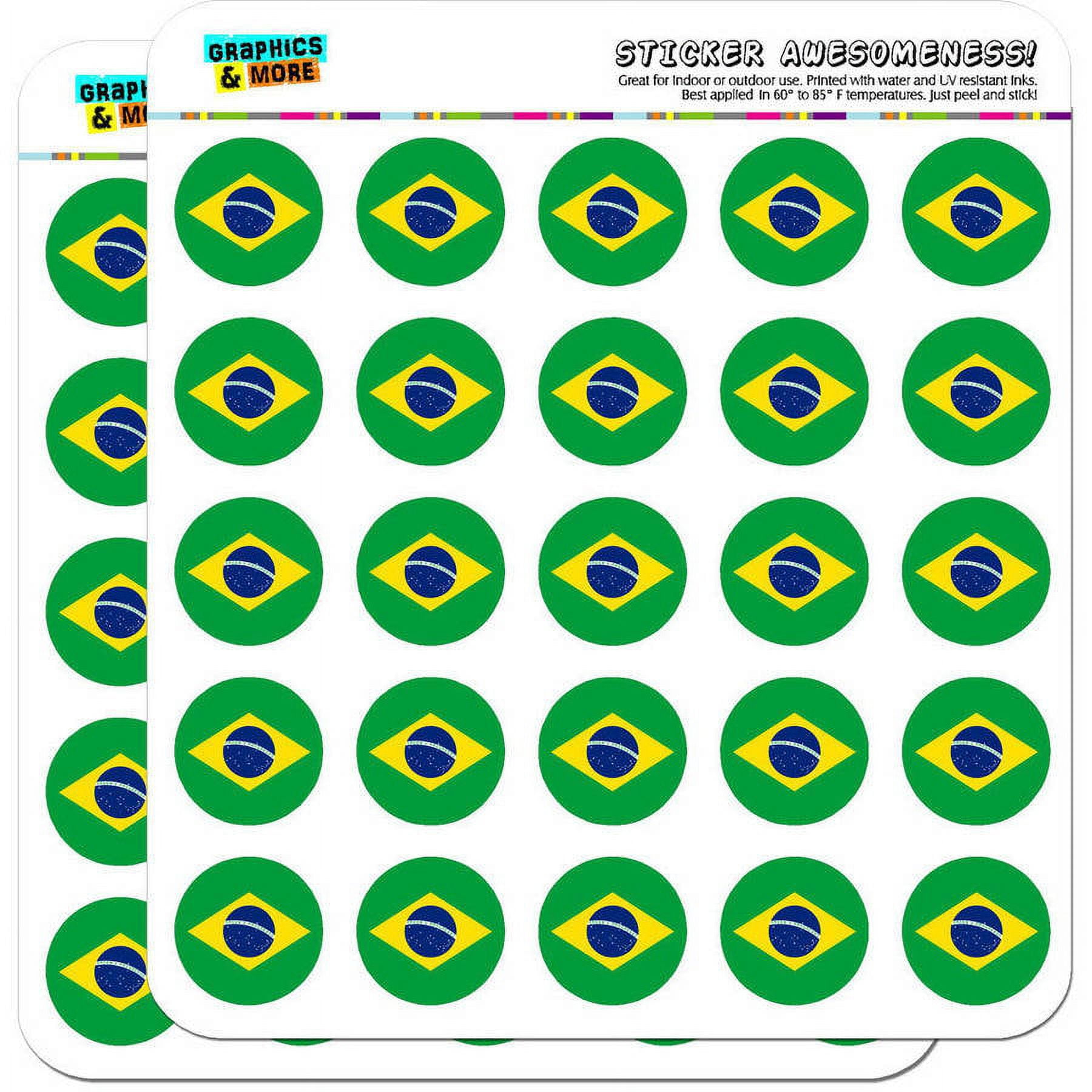 Brazil National Country Flag 50 1" Planner Calendar Scrapbooking ...