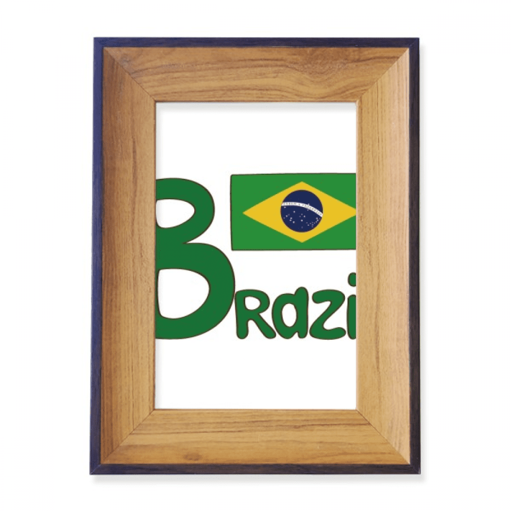 Brazil National Flag Green Pattern Photo Frame Exhibition Display Art ...