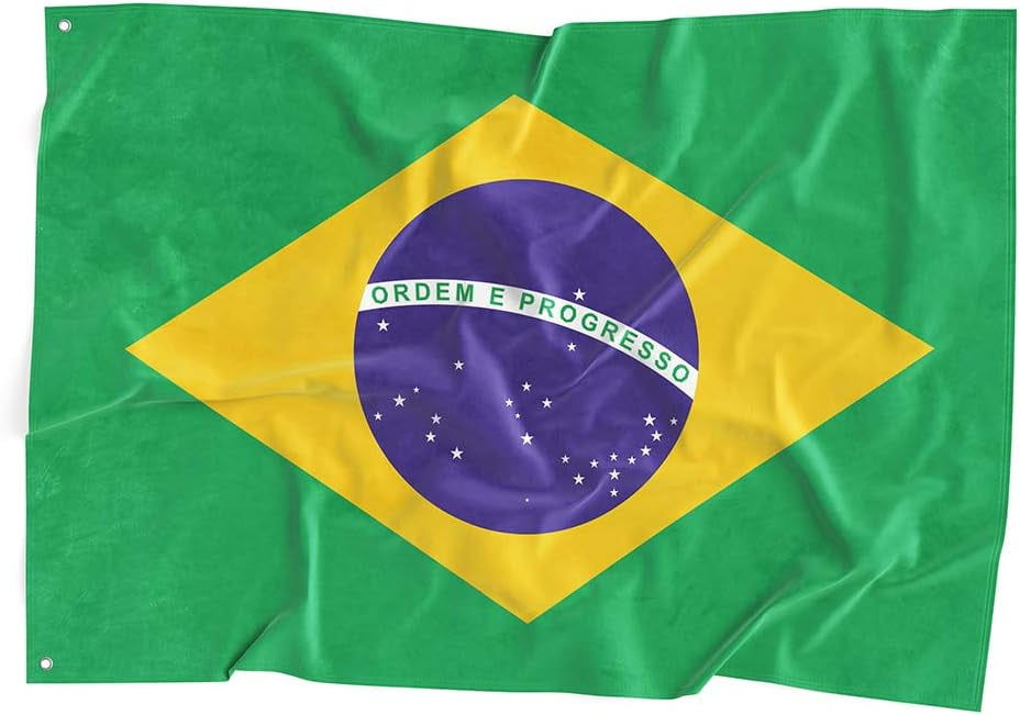 Brazil National Flag Polyester Fiber 3x5 Feet Flag, Bright Colors And ...