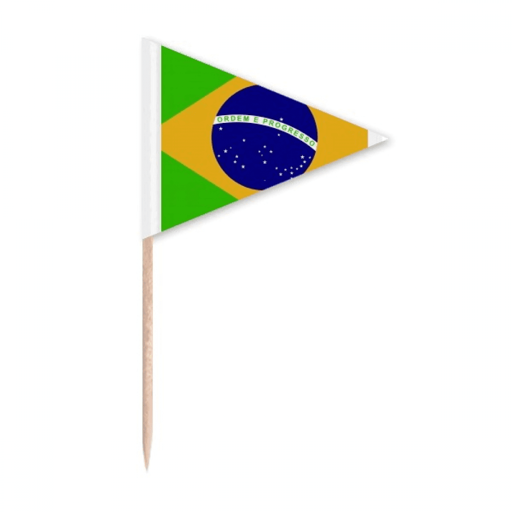 Brazil National Flag South America Country Toothpick Triangle Cupcake ...