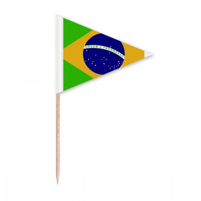 Brazil National Flag South America Country Toothpick Triangle Cupcake ...