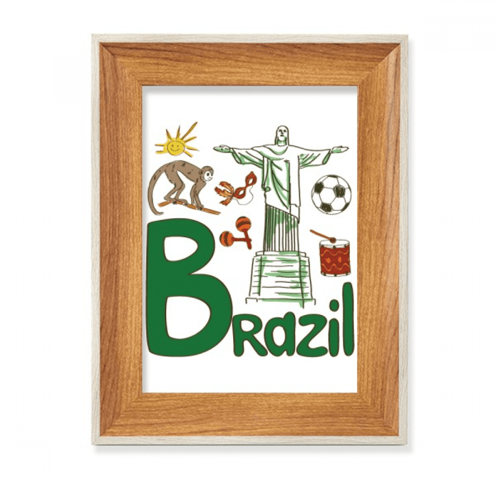 Brazil National symbol Landmark Pattern Desktop Wooden Photo Frame ...