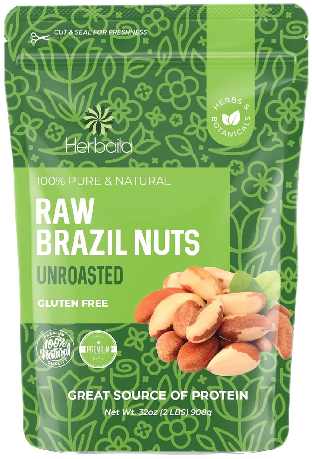Brazil Nuts Raw Unsalted 16oz. Premium Brazilian Nuts, Ideal for ...