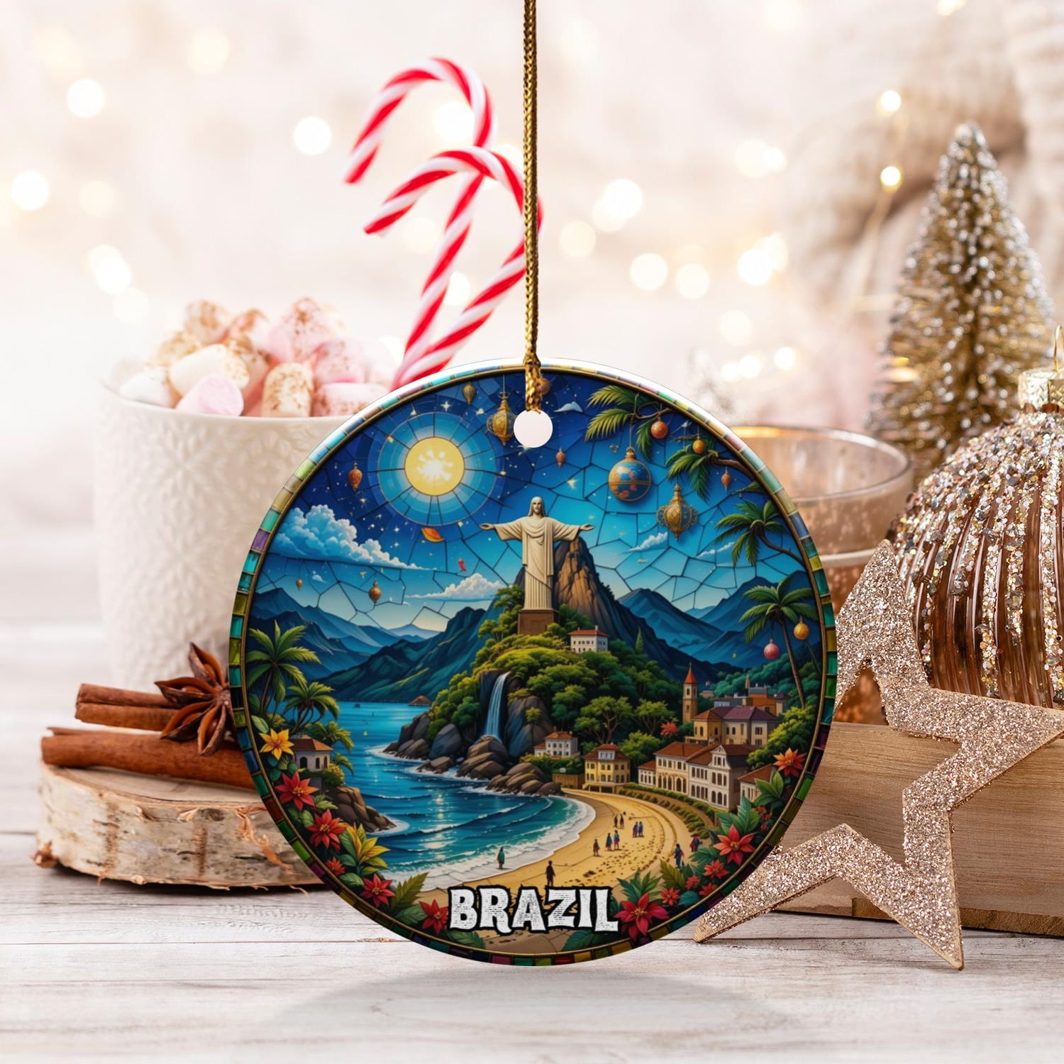 Brazil Ornament, Rio Ornament, Christ Redeemer Ornament, Brazil Art ...