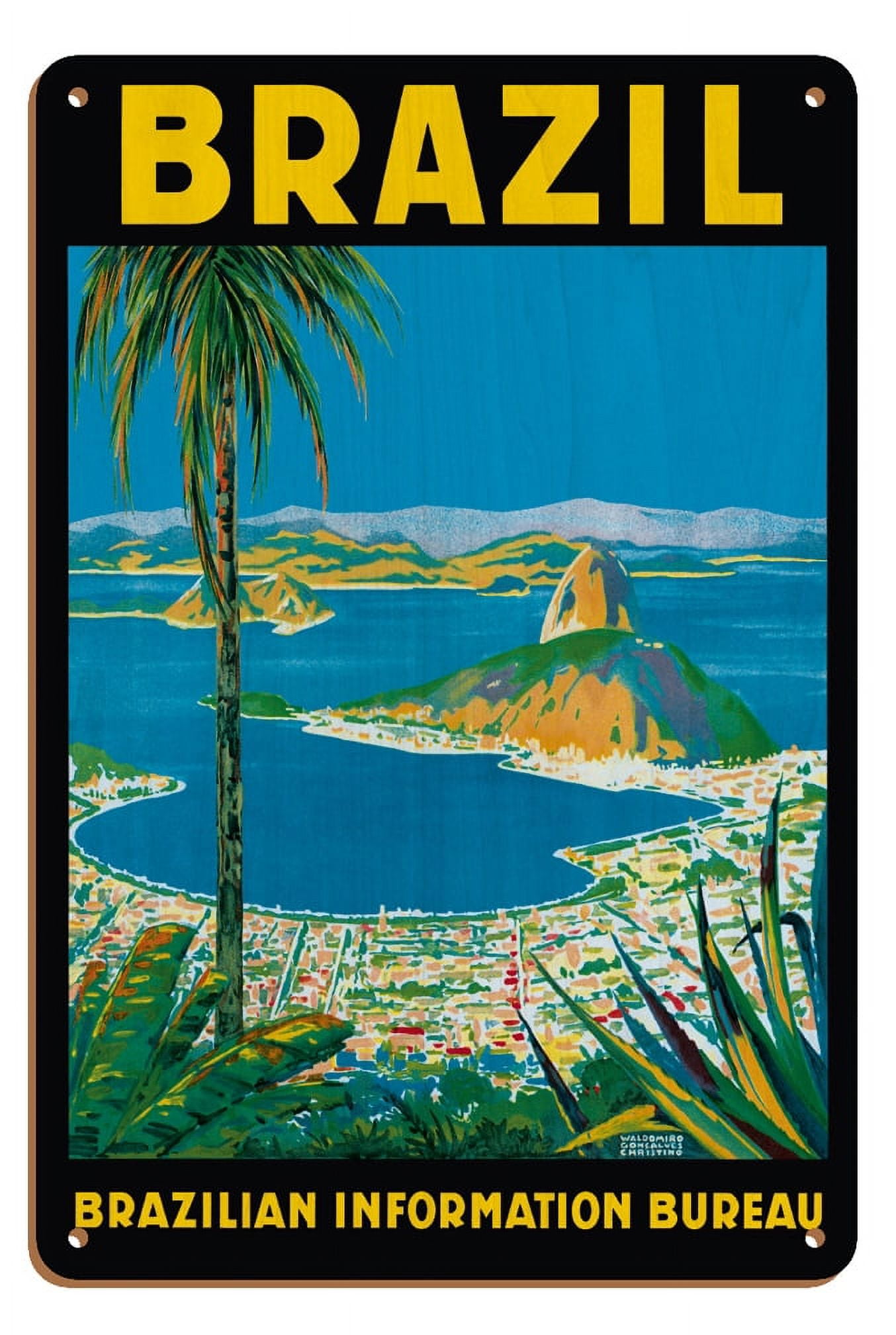 Brazil - Rio de Janeiro - Sugarloaf Mountain - Vintage Travel Poster by ...
