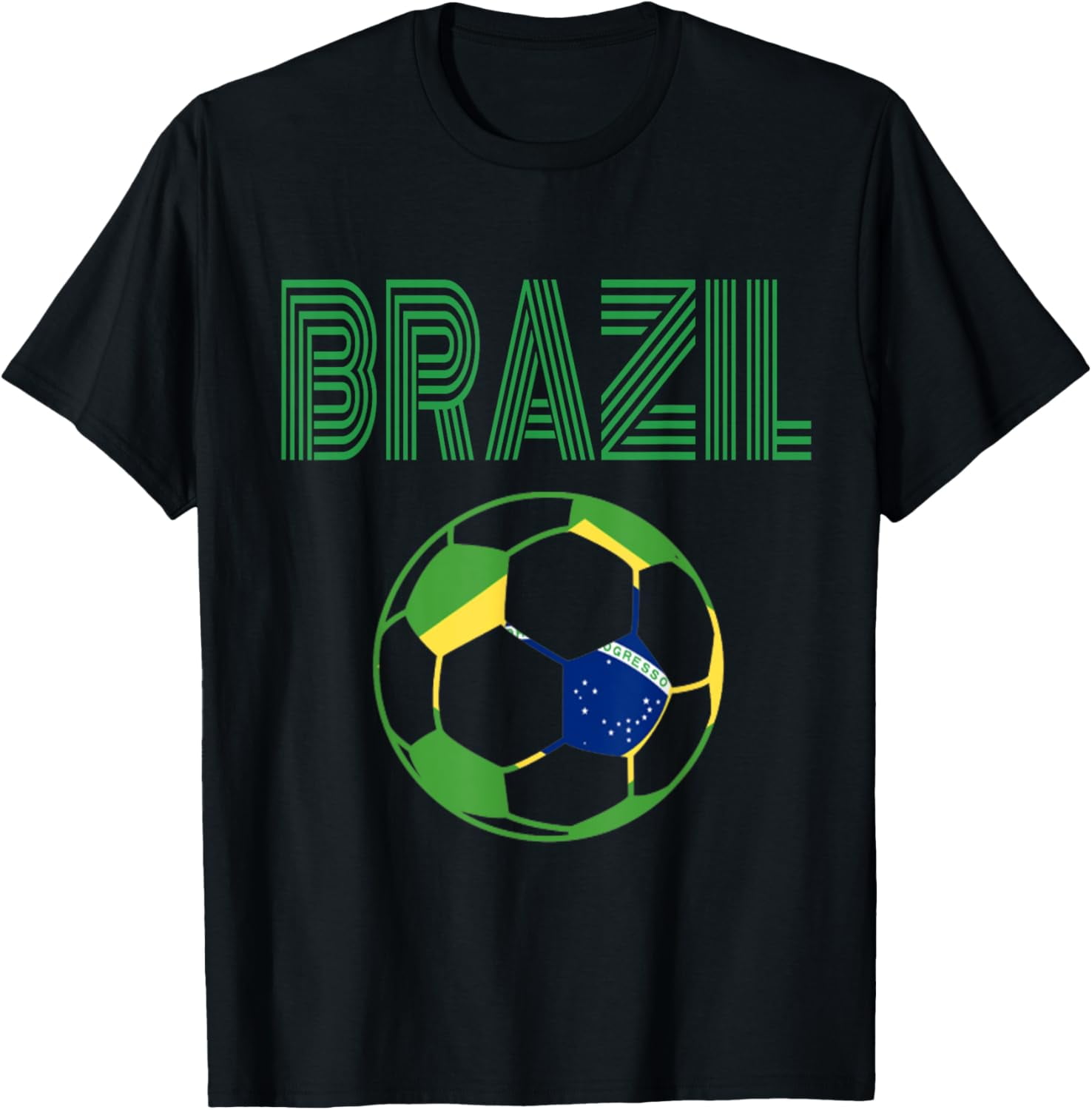 Brazil Soccer Ball Jersey Football Flag Gift Funny Creative Graphic T ...