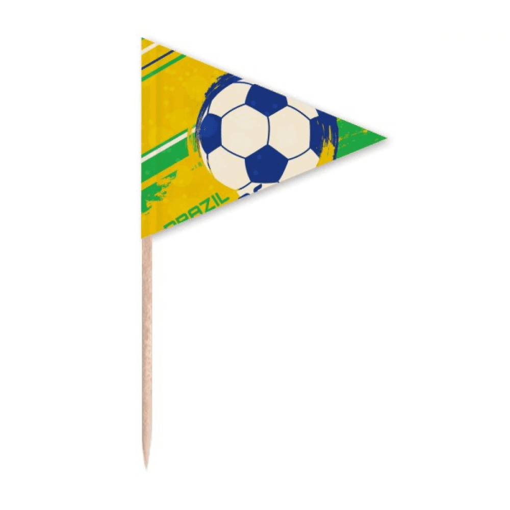 Brazil Soccer Football Sports Toothpick Triangle Cupcake Toppers Flag ...
