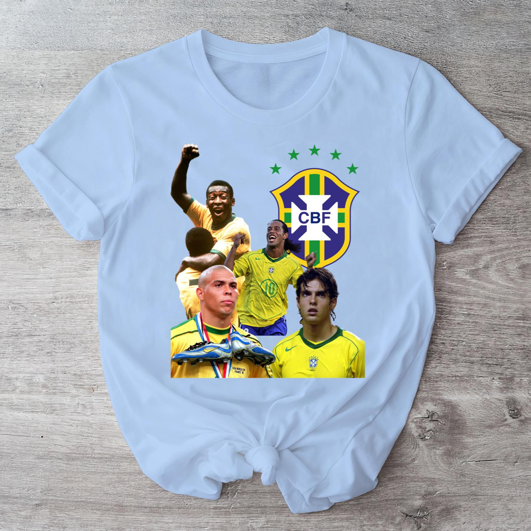 Brazil Soccer Legends Tribute Tee – Iconic Football Players Graphic ...