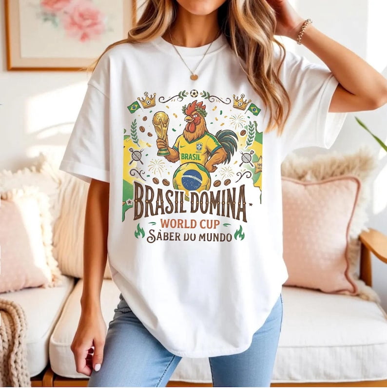 Brazil Soccer T-Shirt 2026 Domination Design | Brasil Football Fan Tee ...