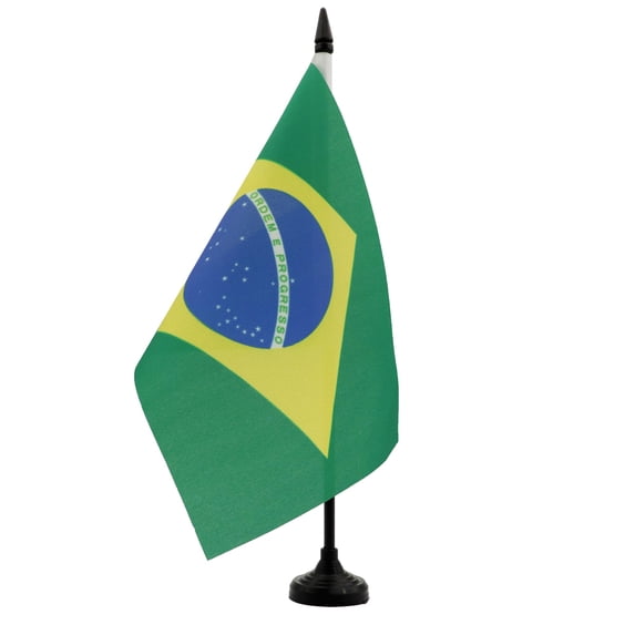 Brazil Table Flag 5'' x 8'' plastic stick and base - Walmart.com