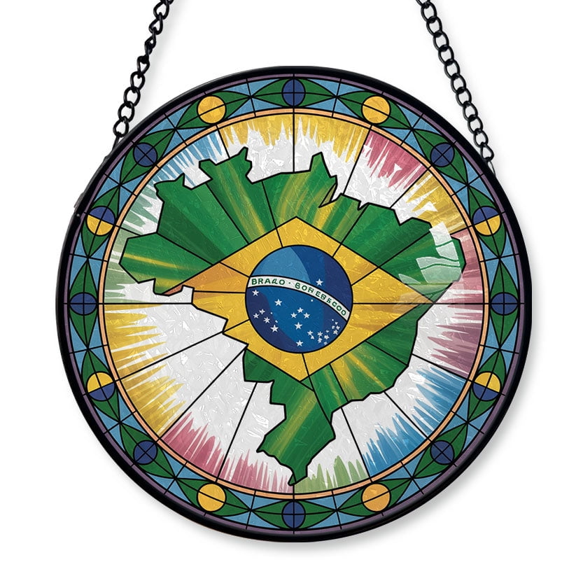 Brazil Travel Decor Suncatcher Stained Glass Window Hanging, Gift for ...