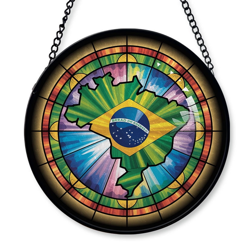 Brazil Travel Decor Suncatcher Stained Glass Window Hanging, Gift for ...