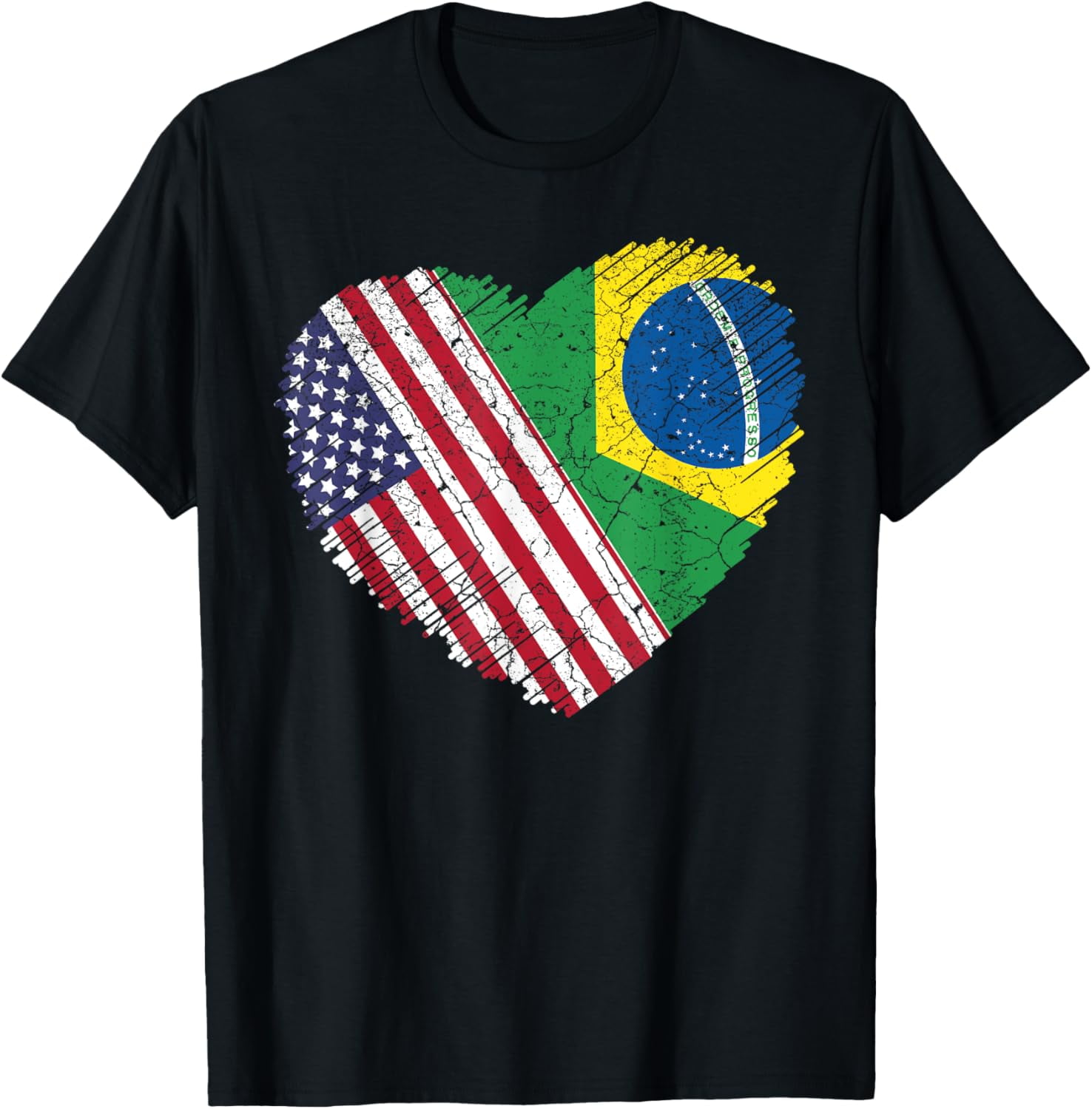 Brazilian American Flag Brazil USA Pride Vintage T-Shirt - Walmart.com