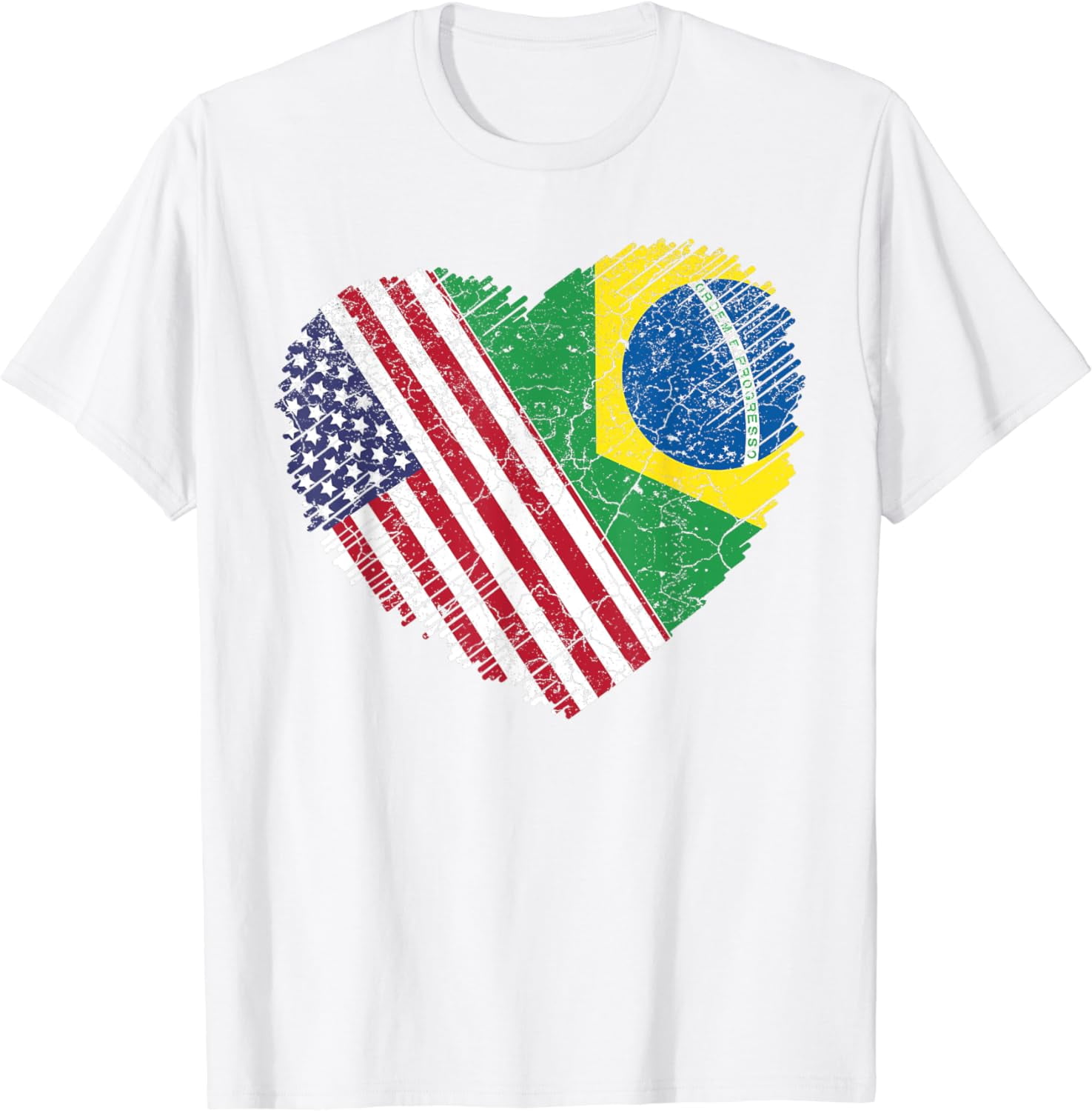 Brazilian American Flag Brazil USA Pride Vintage T-Shirt - Walmart.com