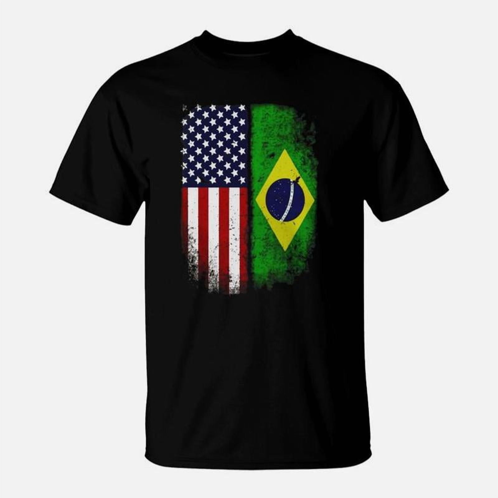 Brazilian American Flag Tshirt Brazil Pride Heritage Tee TShirt ...
