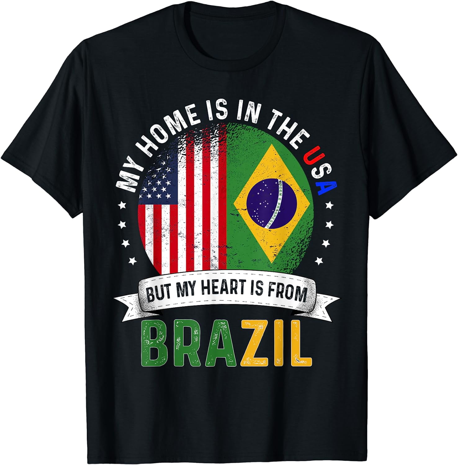 Brazilian American Patriot Heart is from Brazil Flag T-Shirt - Walmart.com