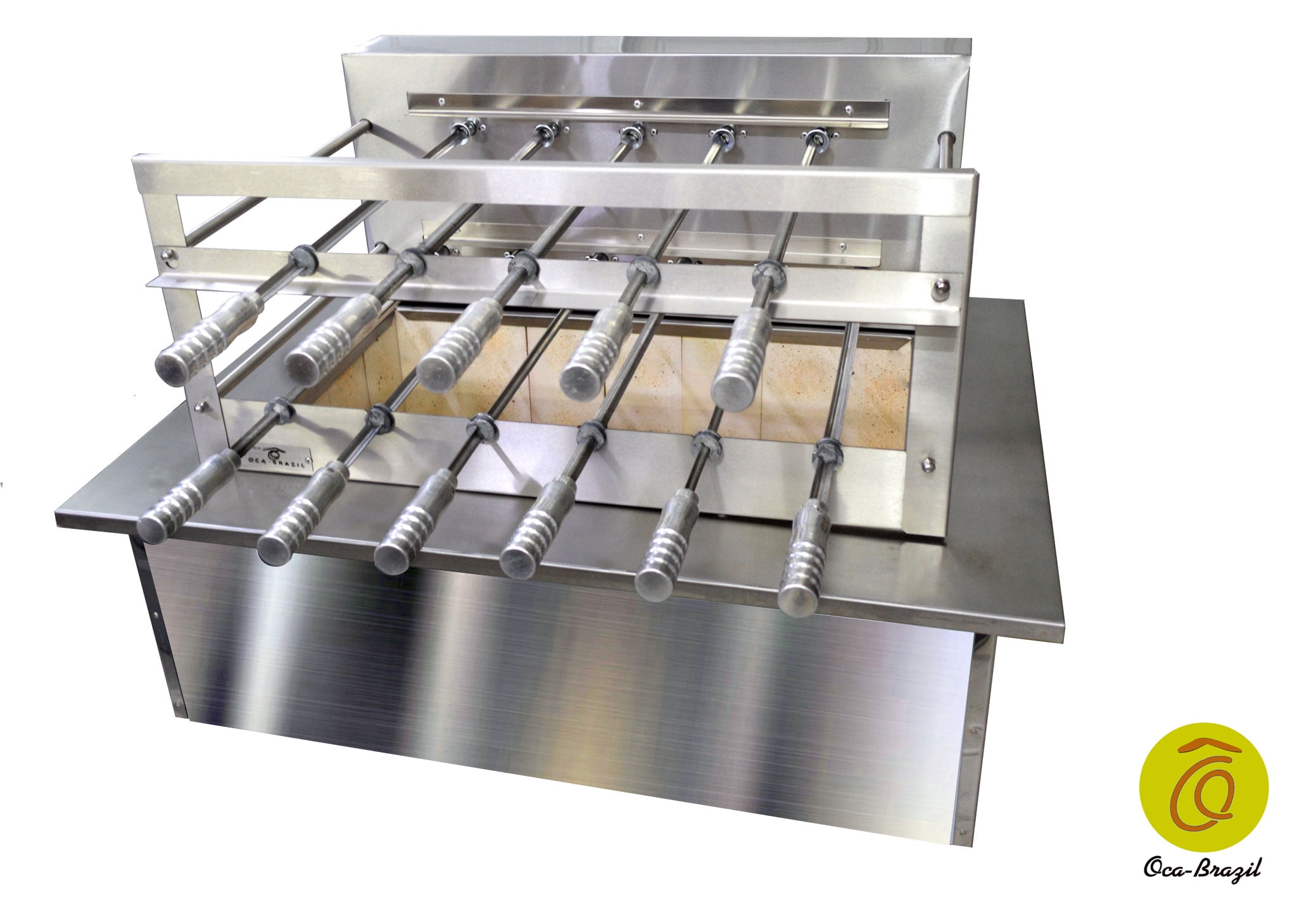 Brazilian BBQ Charcoal Grill with Firebox - 11 Skewers - Oca-Brazil ...