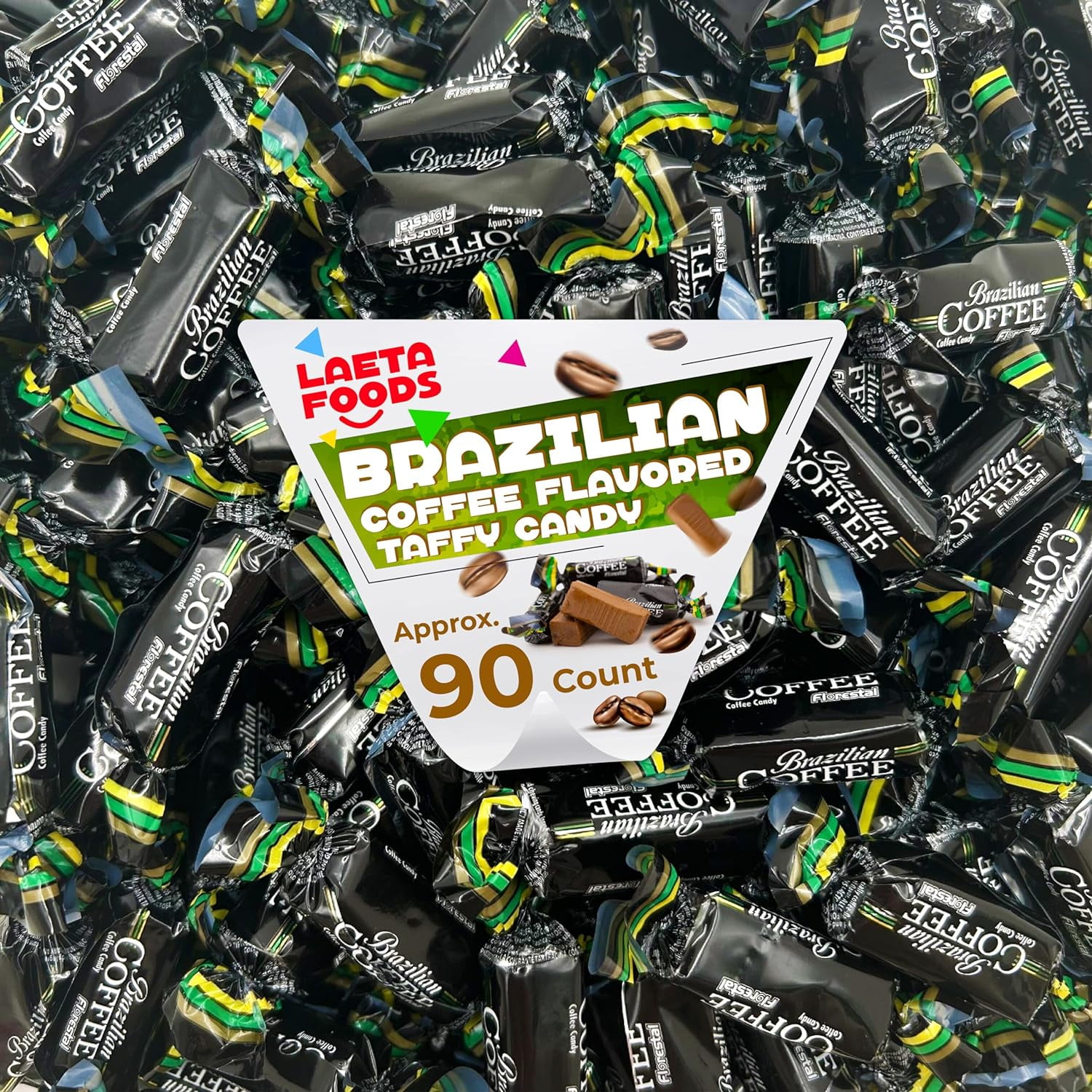 Brazilian Coffee Flavored Taffy Candy (1 Pound Bag - Approx. 90 Count ...