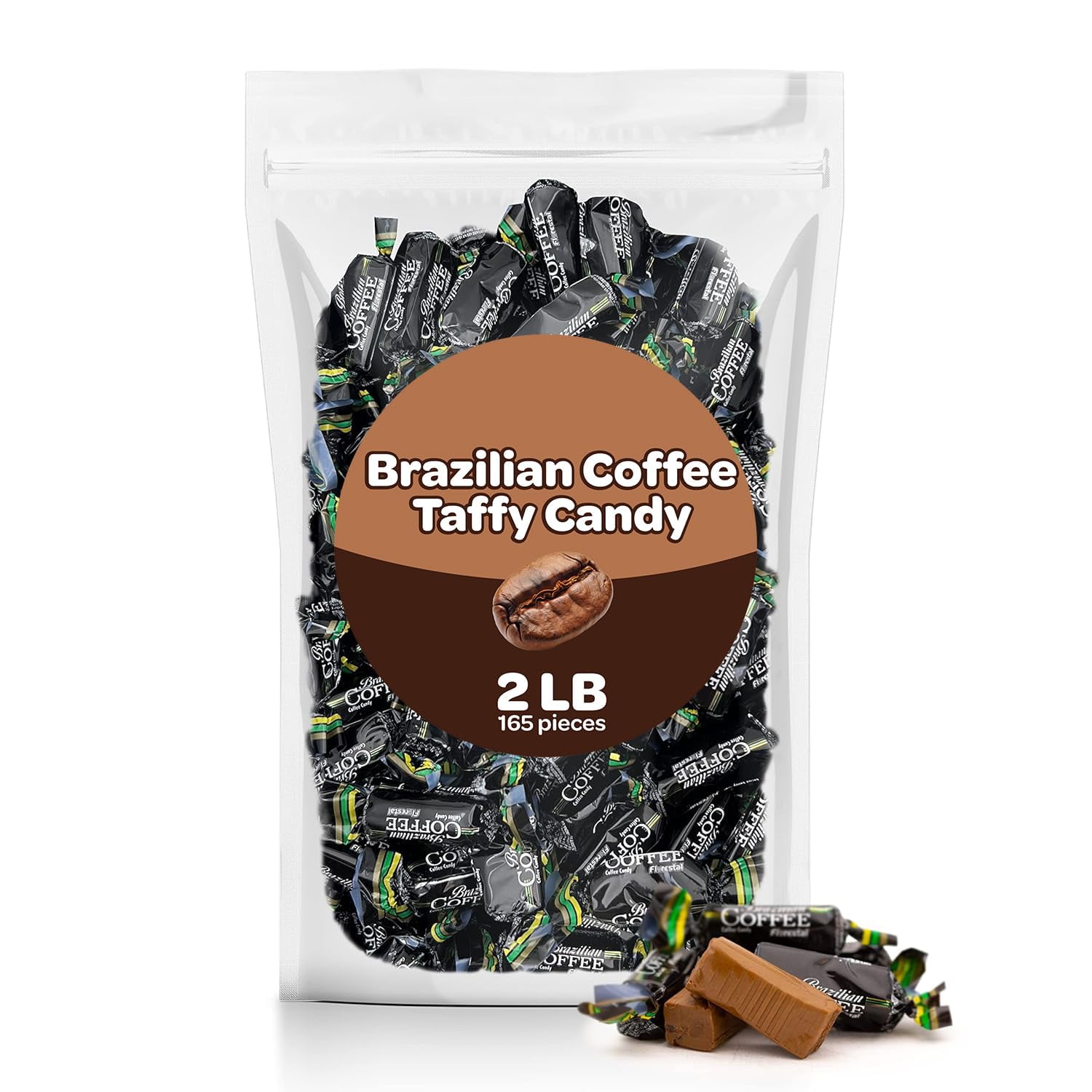 Brazilian Coffee Flavored Taffy MFF30 Candy - 2 Pound Bulk Pack (About ...