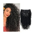 Brazilian Curly Clip In Hair Extensions 8pcs Deep Wave Human Hair ...