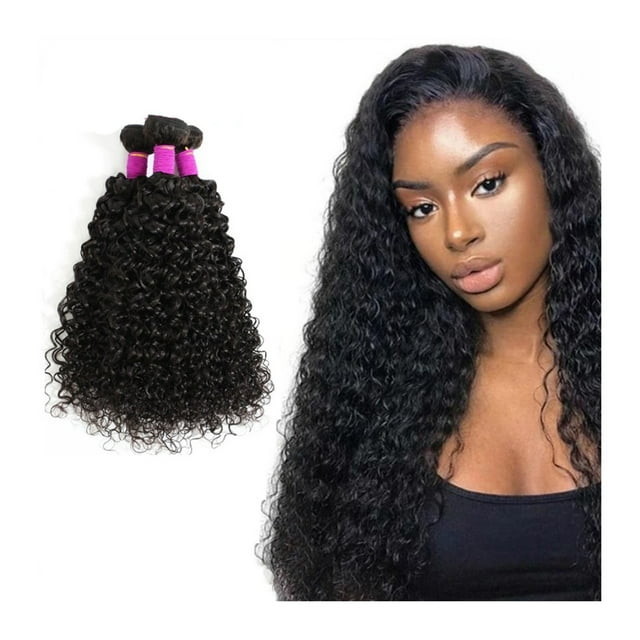 Brazilian Curly Hair Bundles, 3 Bundles Kinky Curly Human Hair Bundles ...