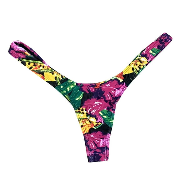 Brazilian Cut Bikini Bottom - Floral Print Swimsuit for Tanning and ...