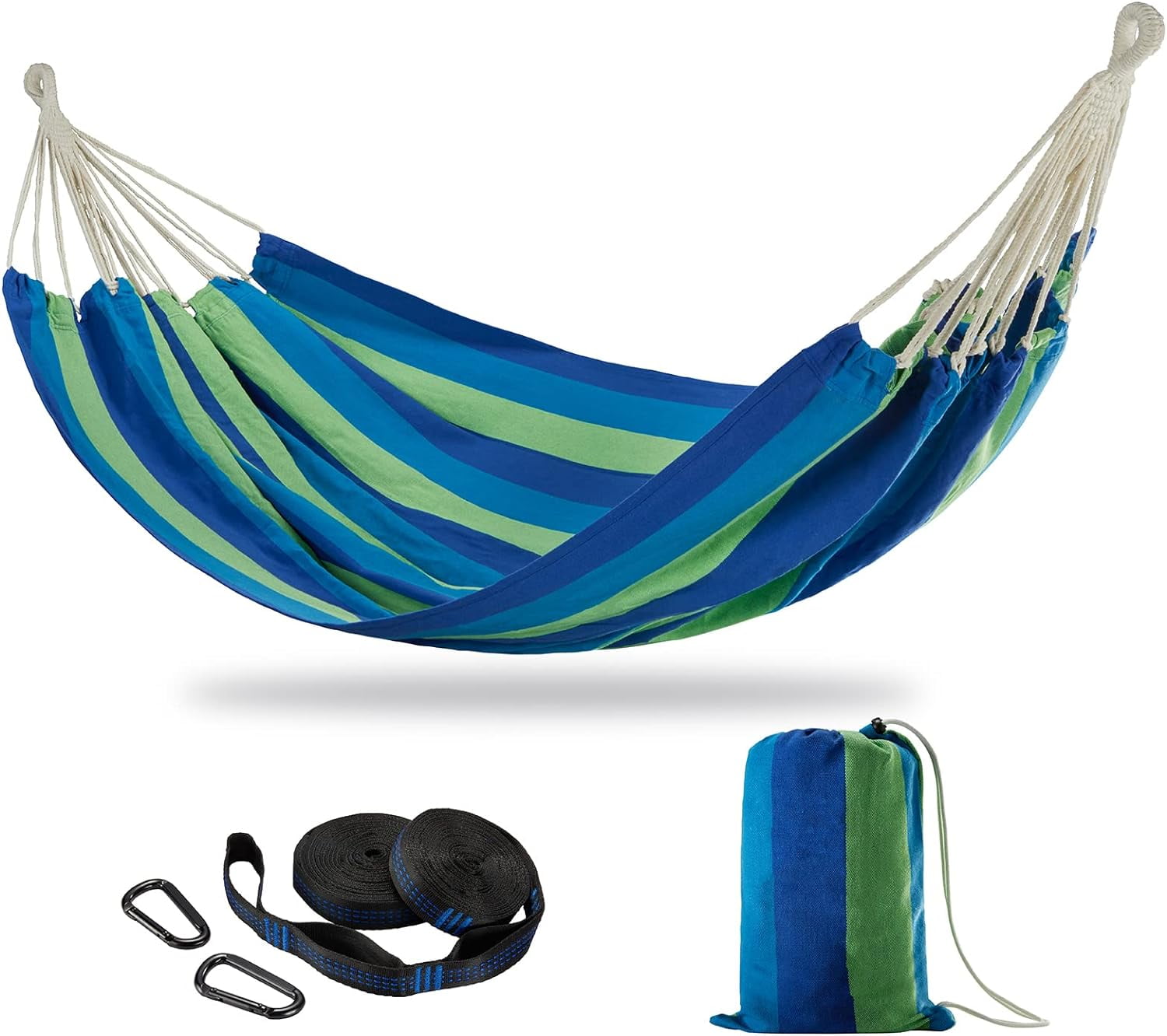 Brazilian Double Hammock with Tree Straps,Extra Large 240x160cm,2 ...
