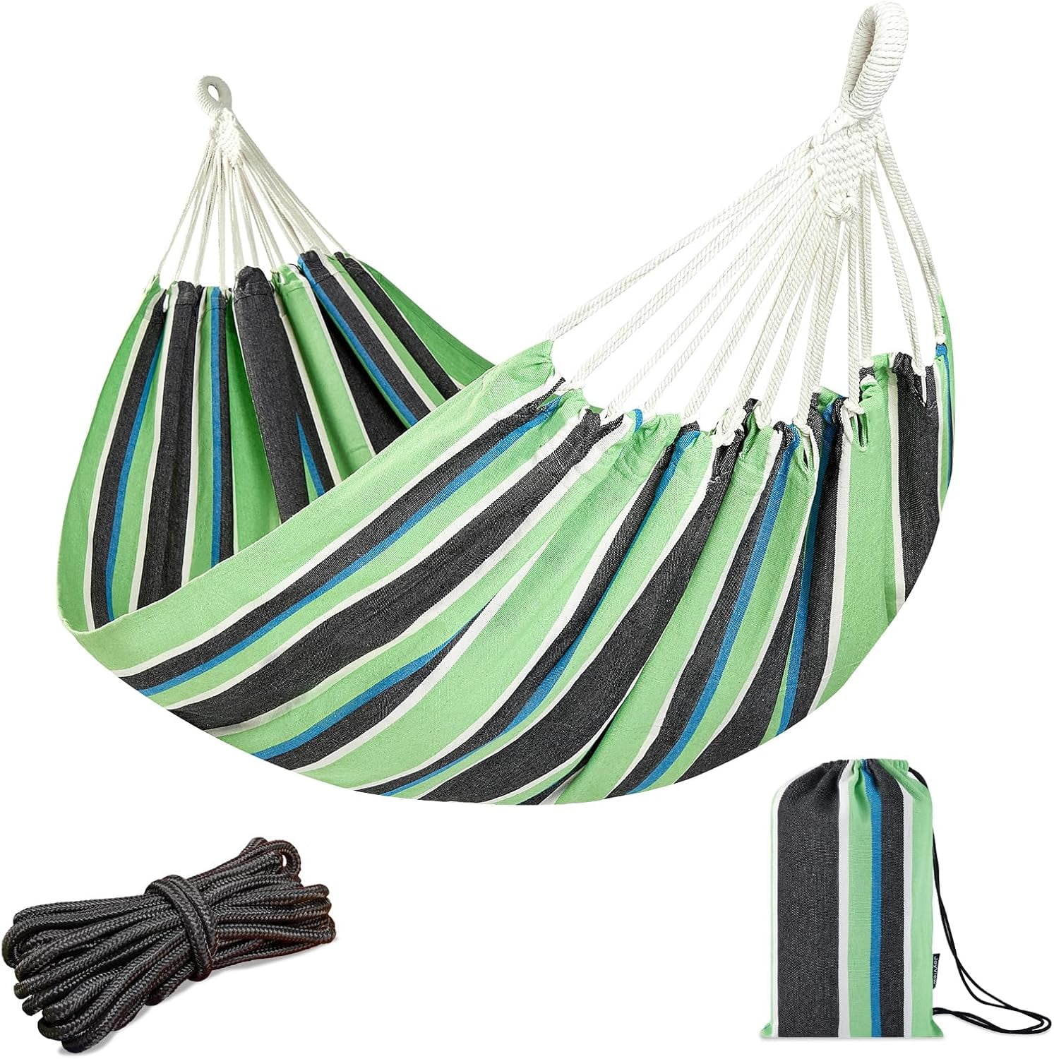 Brazilian Double Hammock with Hanging Ropes Extra Large 86.6x59”y ...