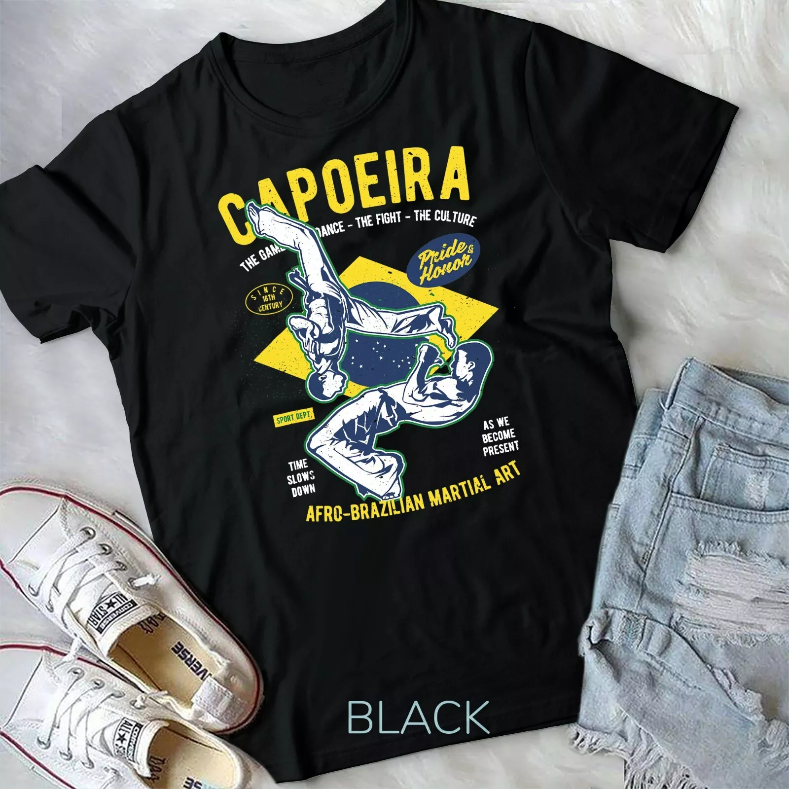 Brazilian Flag Capoeira For Men, Women, and Kids Themed Graphic Design ...