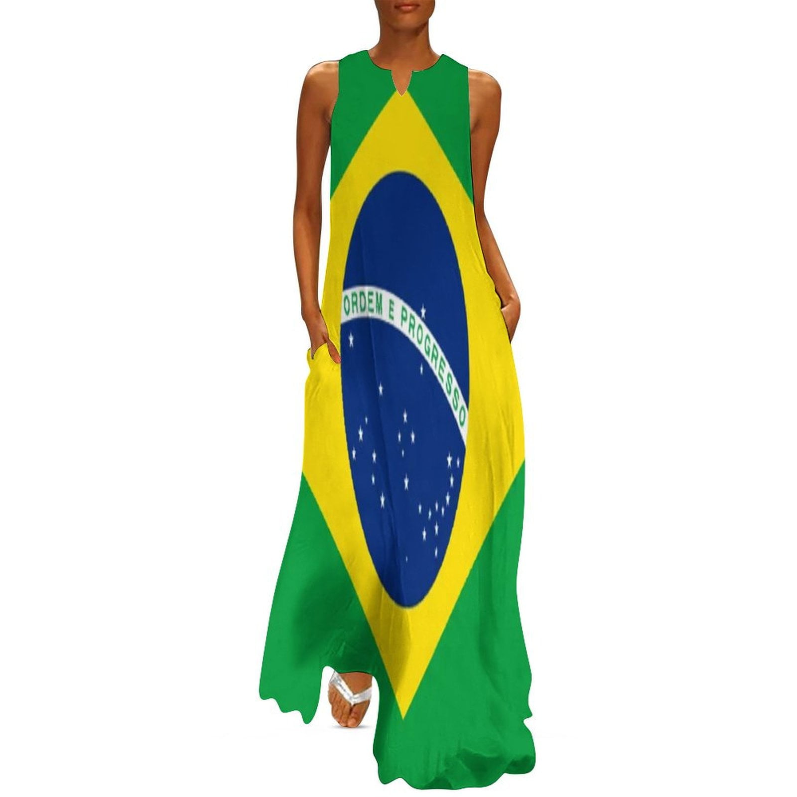 Brazilian Flag Long Dress Female Clothing Prom Dress Dress Women ...