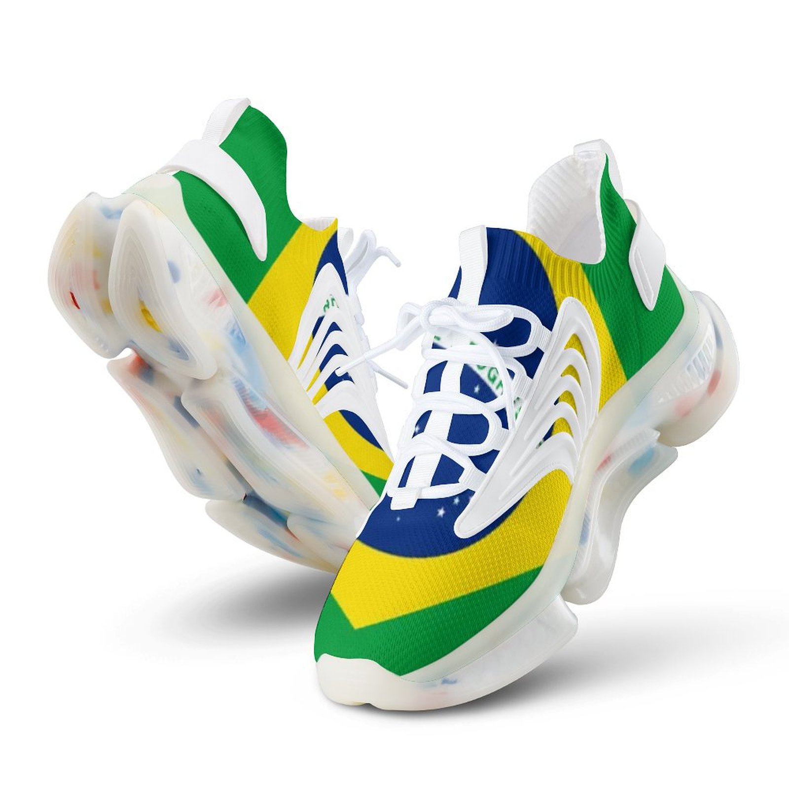 Brazilian Flag Walking Shoes for Men Woman Lightweight Tennis Fashion ...