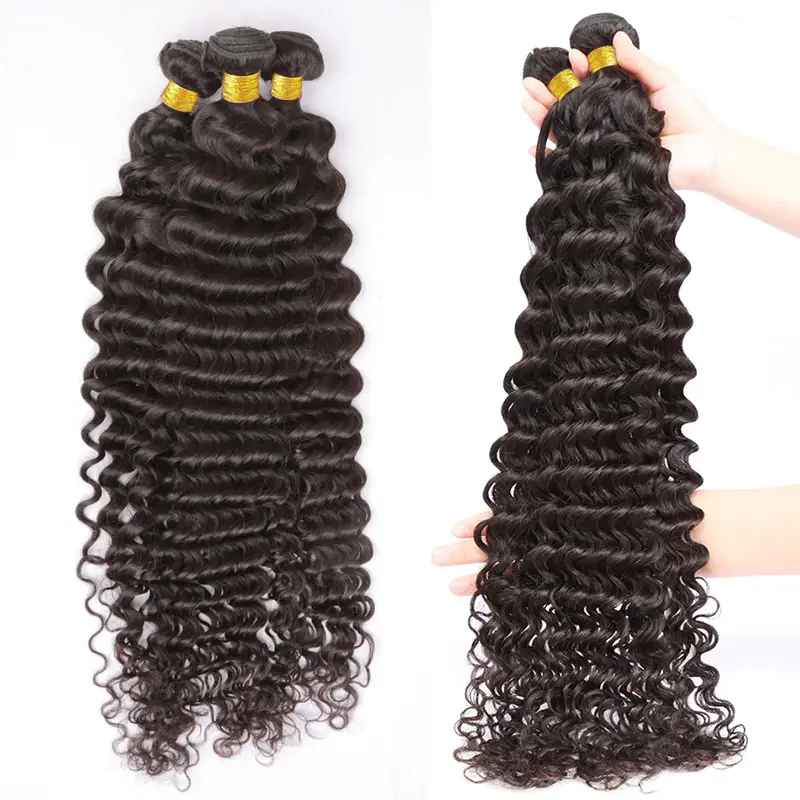 Brazilian Hair Weave Deep Wave Human Hair Bundles Weave Bundles 28 30 ...