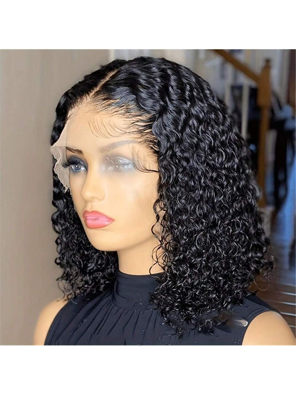Brazilian Human Hair Wig Water Wave Lace Front Short Bob Wig Female ...
