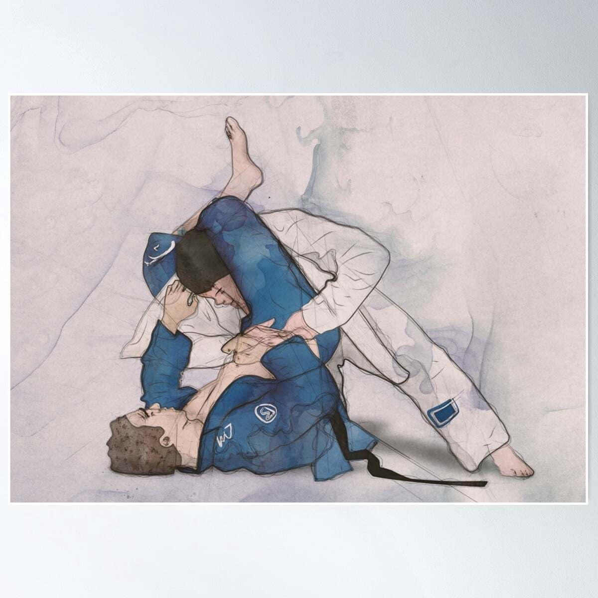 Brazilian Jiu Jistu - 'Triangle' Poster Wall Art, Modern Wall Decor ...