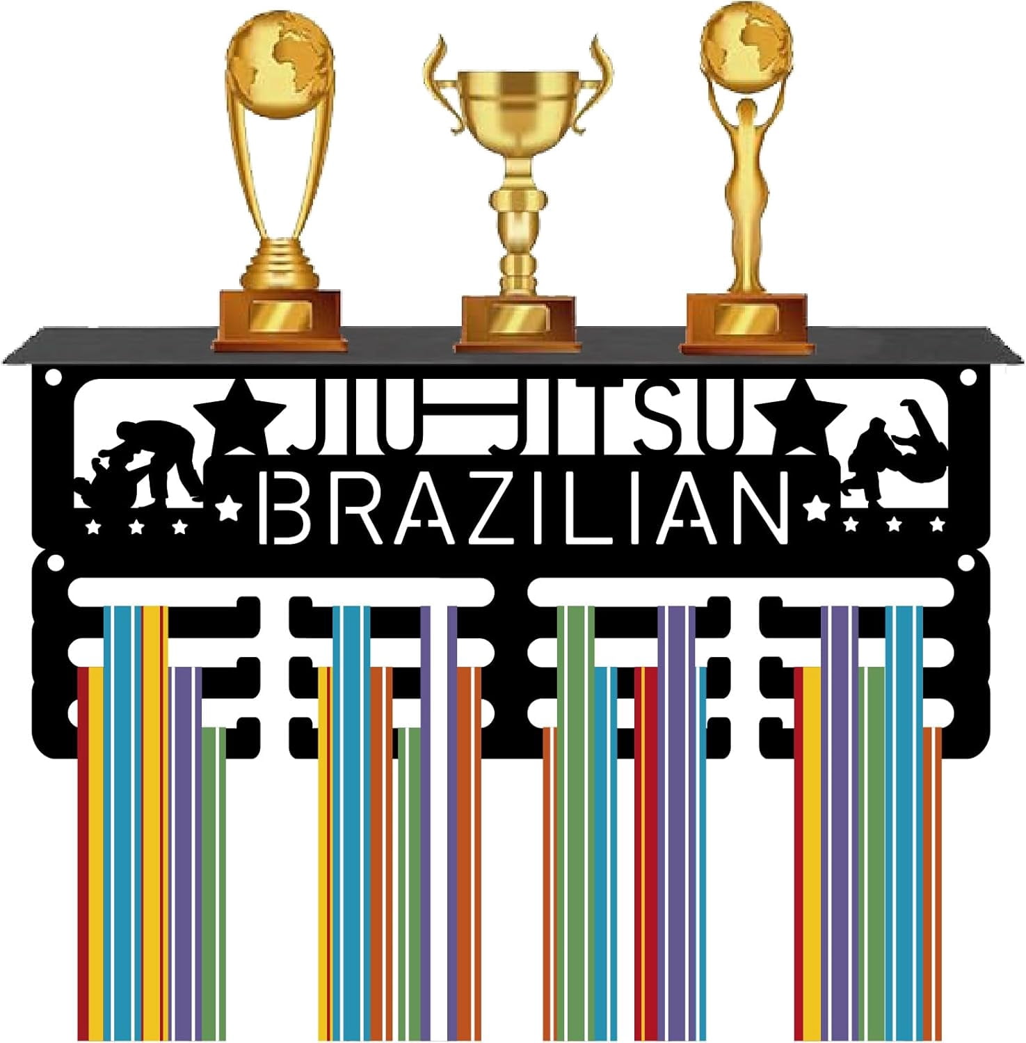 Brazilian Jiu-Jitsu Medal Hanger Display Trophy Shelf Metal Medal ...