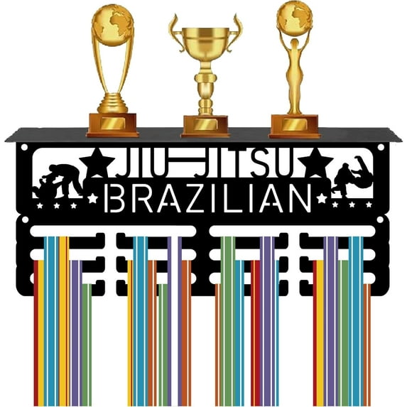 Brazilian Jiu-Jitsu Medal Hanger Display Trophy Shelf Metal Medal ...
